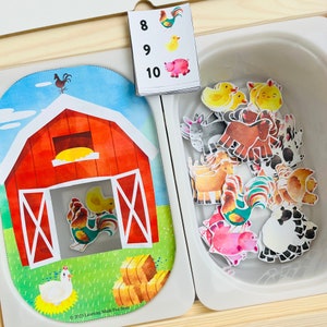 Farm Animals Counting, Printable Flisat Insert, Trofast Insert ...