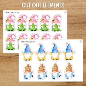 Spring Gnomes Counting Flisat Insert, Preschool Pretend Play (digital ...