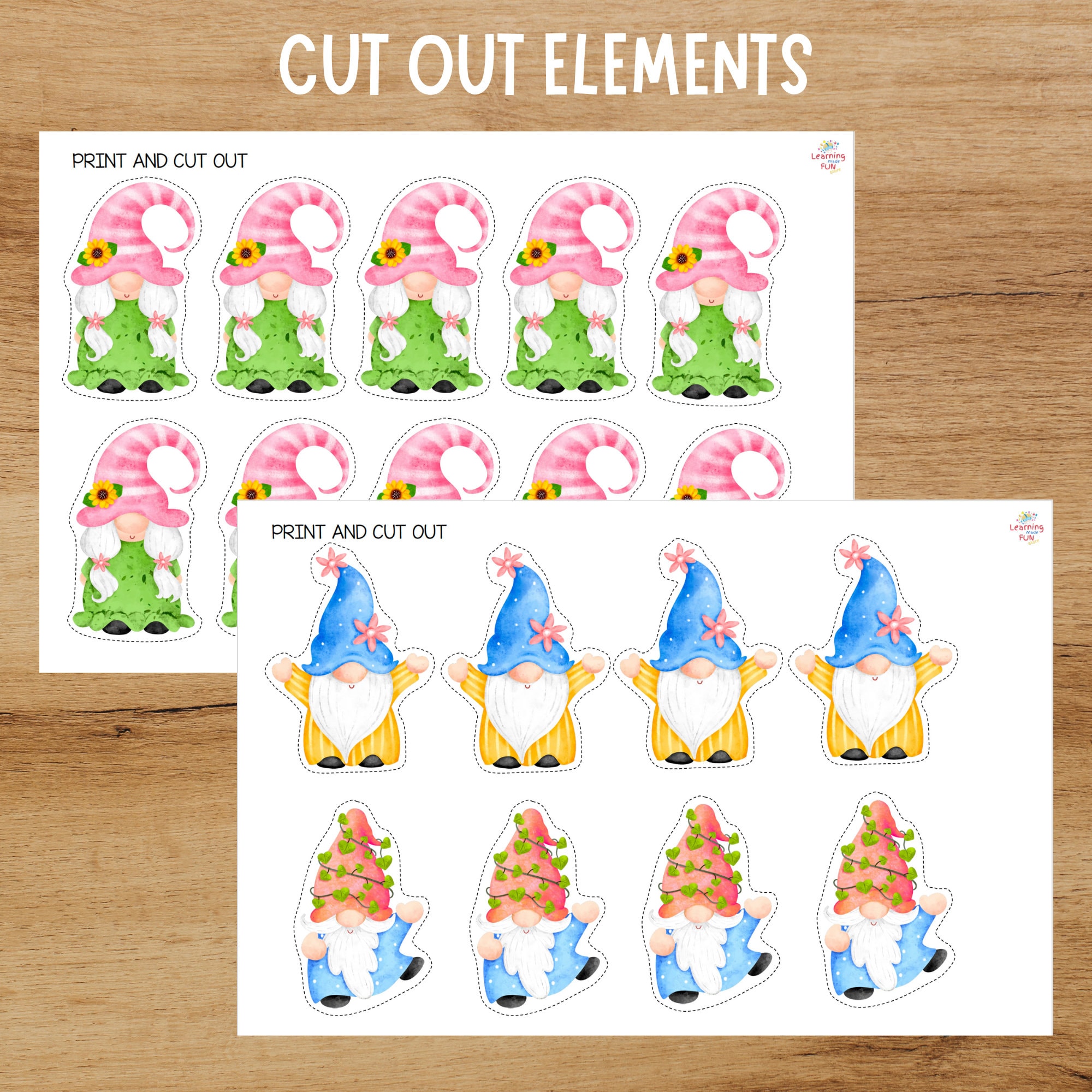 Spring Gnomes Counting, Printable Flisat Insert, Trofast Insert ...
