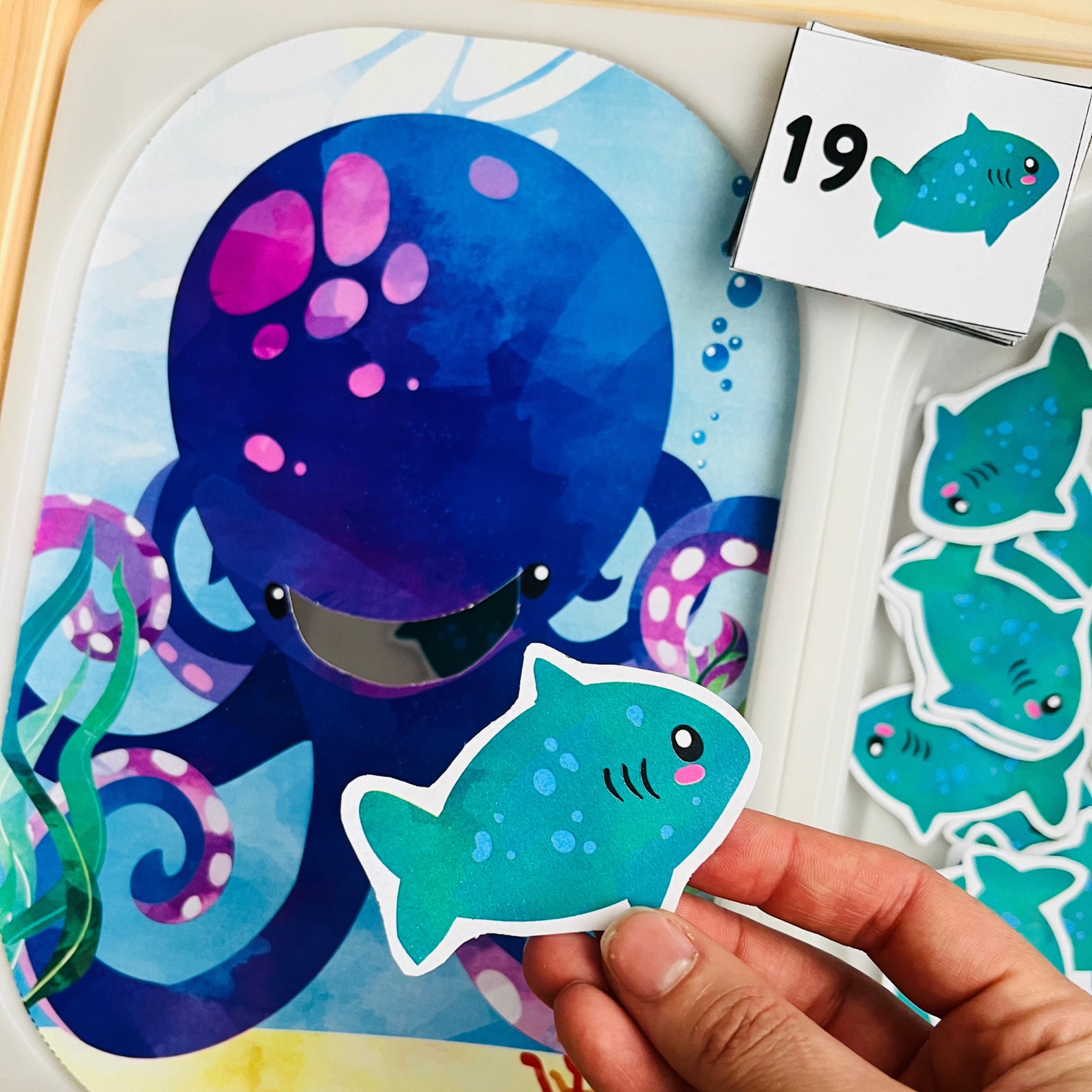 Feed the Octopus Flisat Insert, Counting to 20 (digital Download) - Etsy