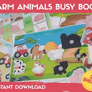 Farm Animals Busy Book, Learning Binder, Preschool Busy Book, Busy Book ...