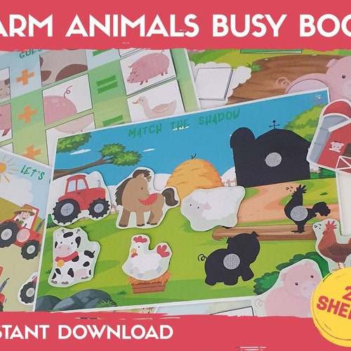 Farm Animals Busy Book Learning Binder Preschool Busy Book - Etsy