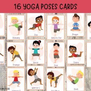 Kids Yoga Cards, Children’s Yoga Pose, Brain Breaks Flash Cards ...
