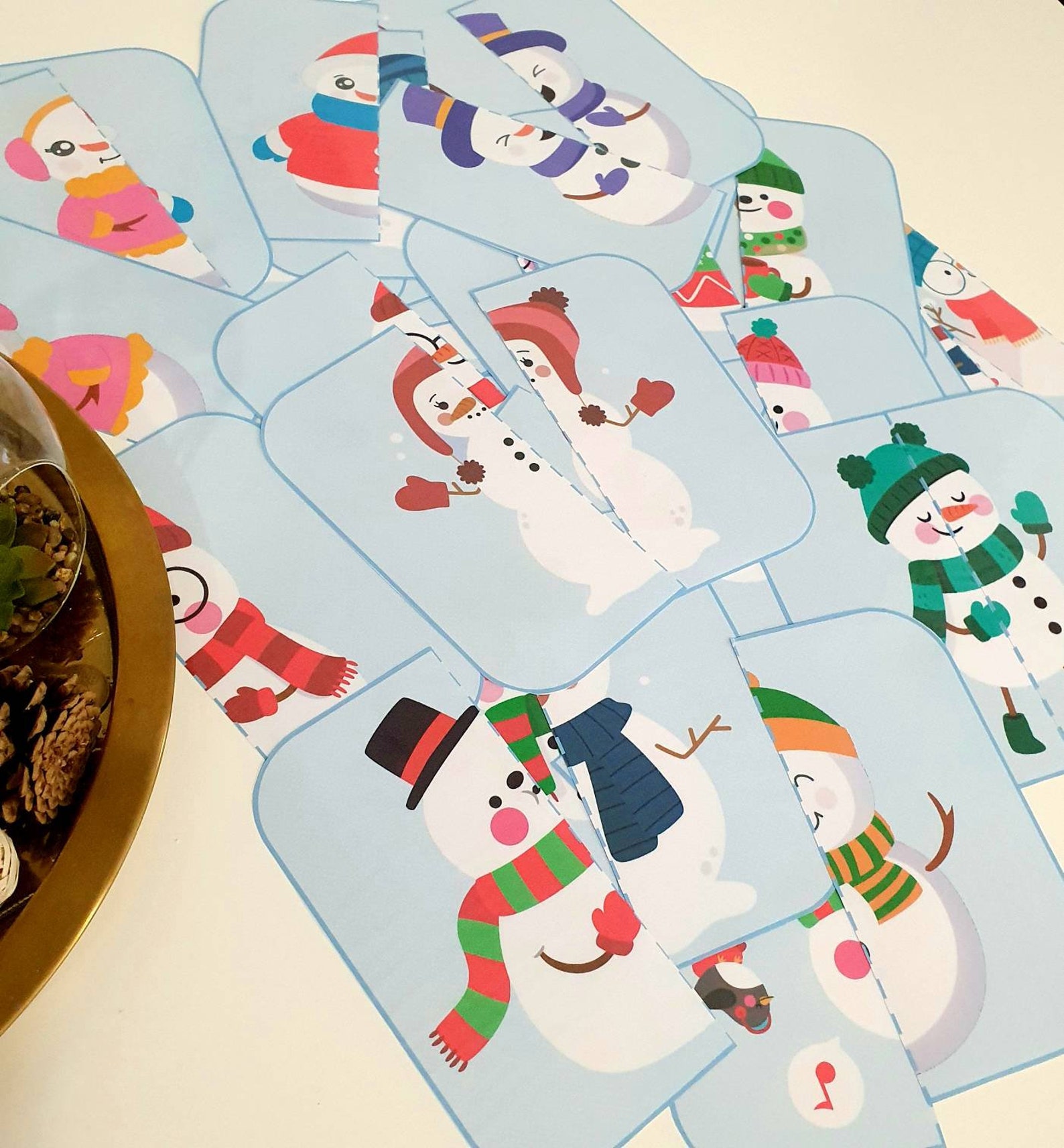 Winter Matching Game for Kids Snowman Matching Activity | Etsy