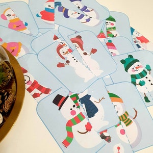 Winter Matching Game for Kids, Snowman Matching Activity, Christmas ...