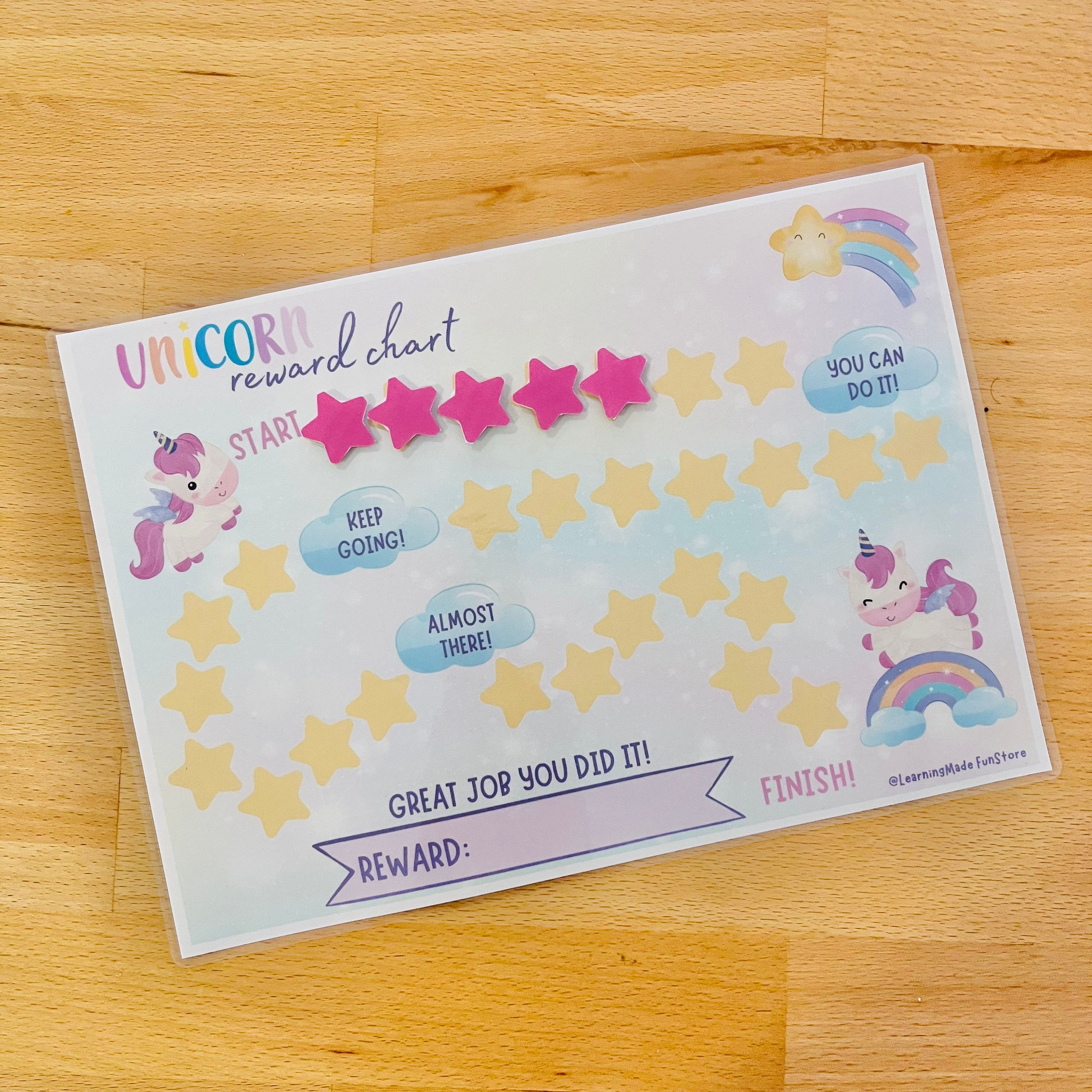 Unicorn Reward Chart for Girls: Toddler Behavior & Potty Training ...