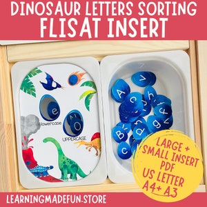 Dinosaur Eggs Sorting Letters Printable Flisat Insert, Trofast Insert ...