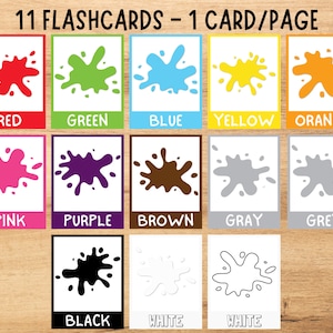 Colors Flashcards, Colours Posters, Colors Flash Cards, Montessori ...