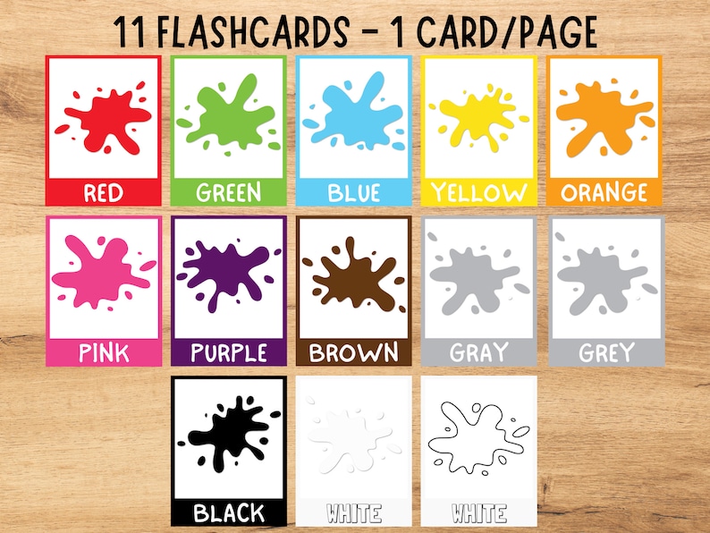 Colors Flashcards Colours Posters Colors Flash Cards - Etsy