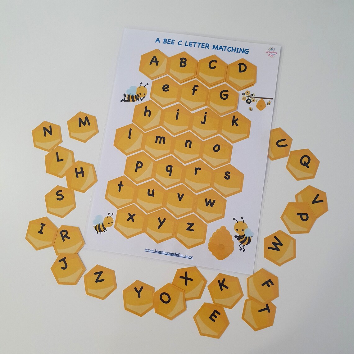 ABC Matching Game Letter Matching Alphabet Uppercase and - Etsy