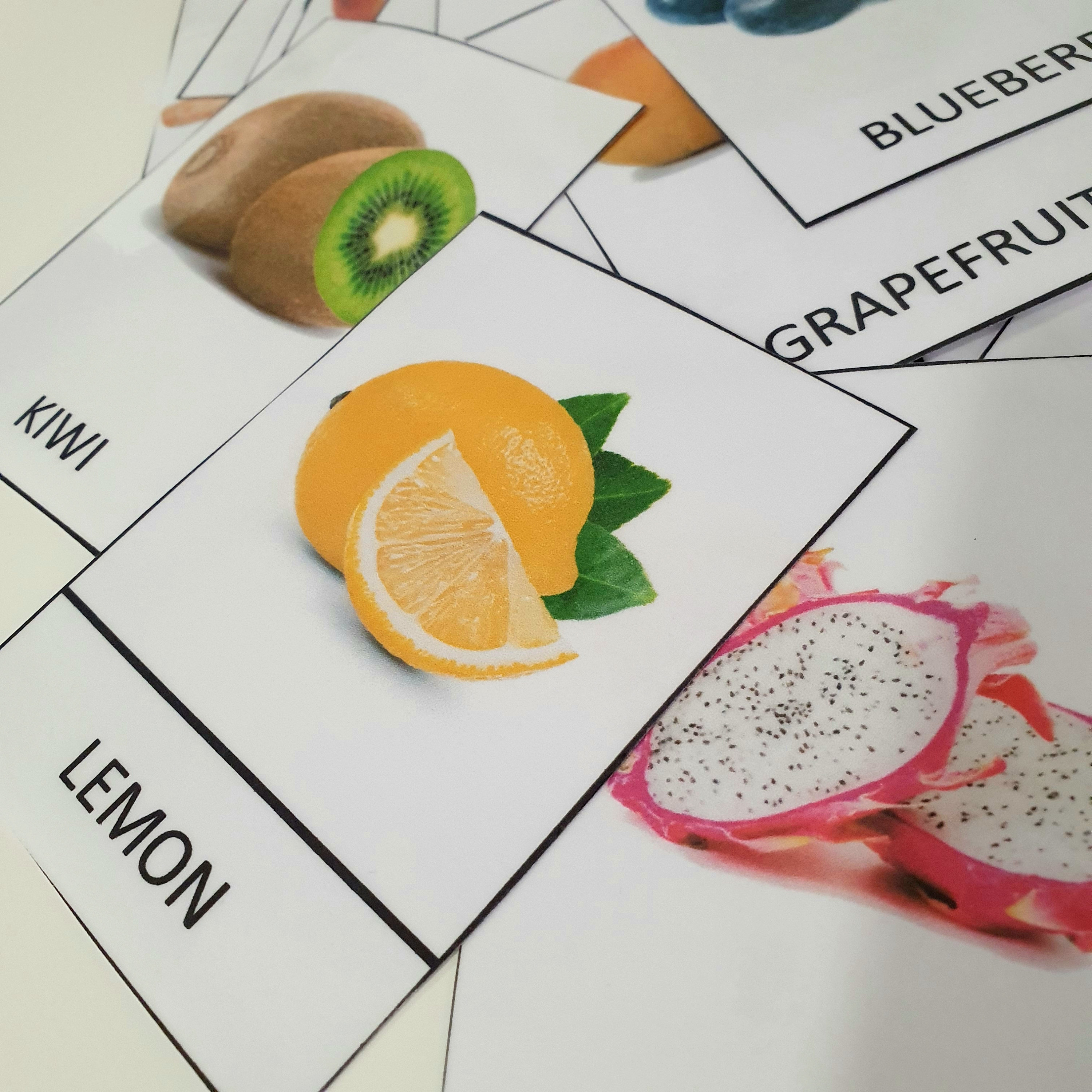 Real Fruits Flash Cards Montessori Flashcards for Toddlers | Etsy
