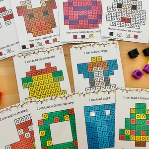 Christmas Snap Cubes Mats: Preschool Math Game (digital Download) - Etsy
