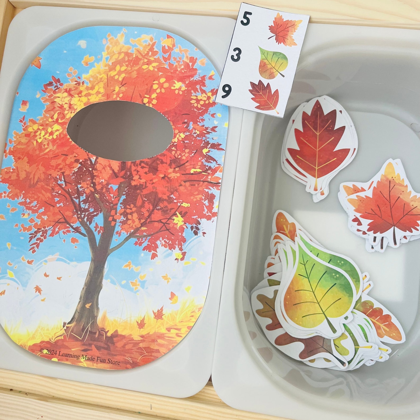 Fall Leaves Counting Flisat Insert, Preschool Printable (digital ...