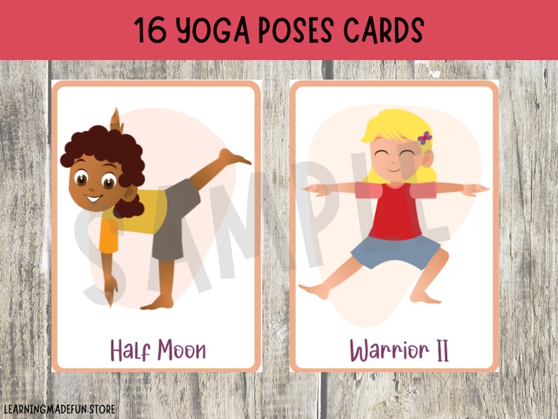 Kids Yoga Cards Childrens Yoga Pose Brain Breaks Flash - Etsy