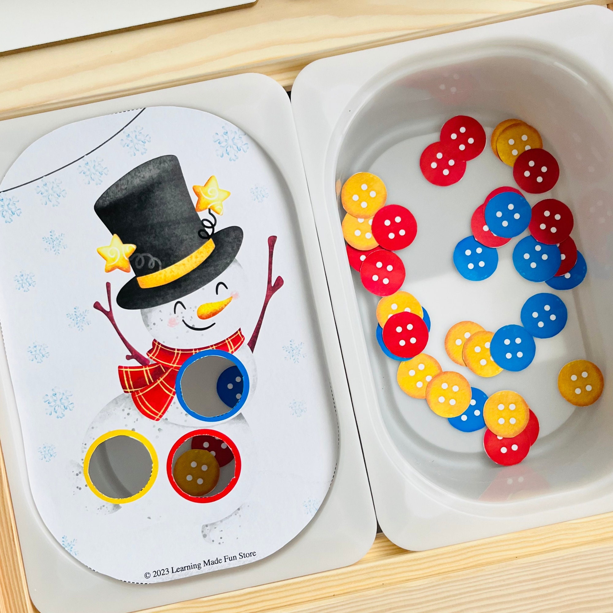 Snowman Colors Sorting Flisat Insert, Preschool Winter Activity ...