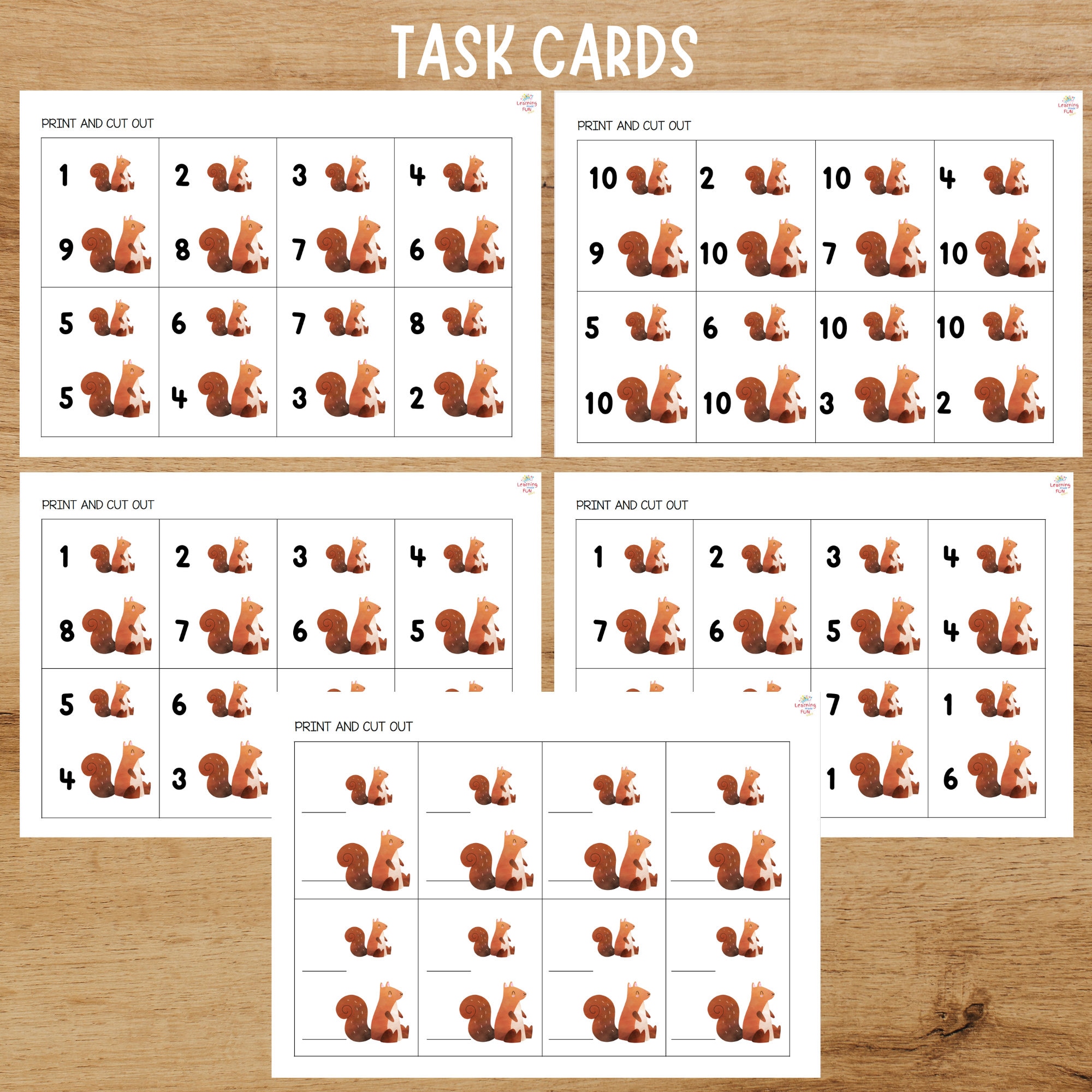 Squirrels Sort by Size, Printable Flisat Insert, Trofast Insert ...