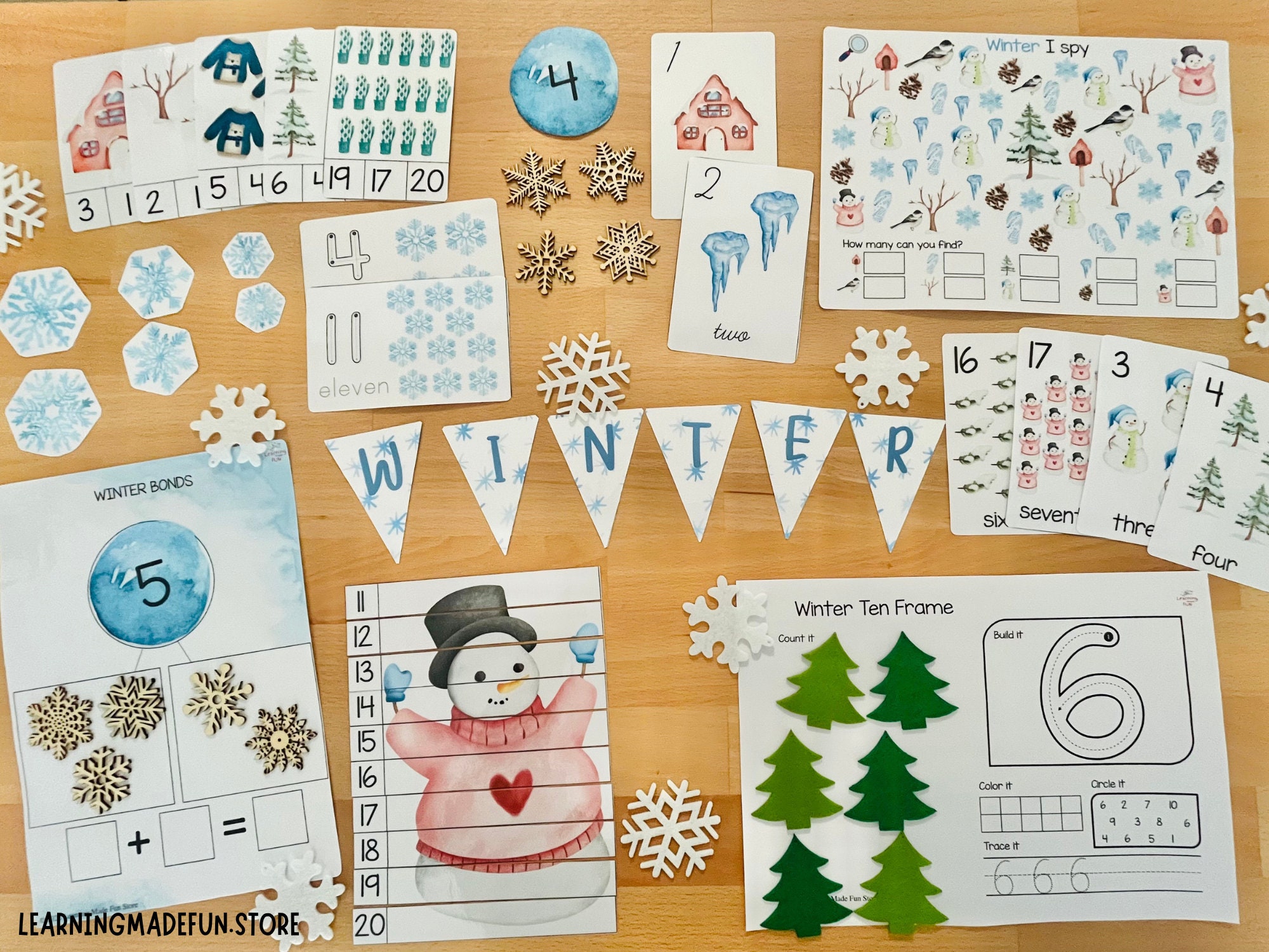 Winter Unit Study, Printable Activities, Preschool Centers (PDF) - Etsy