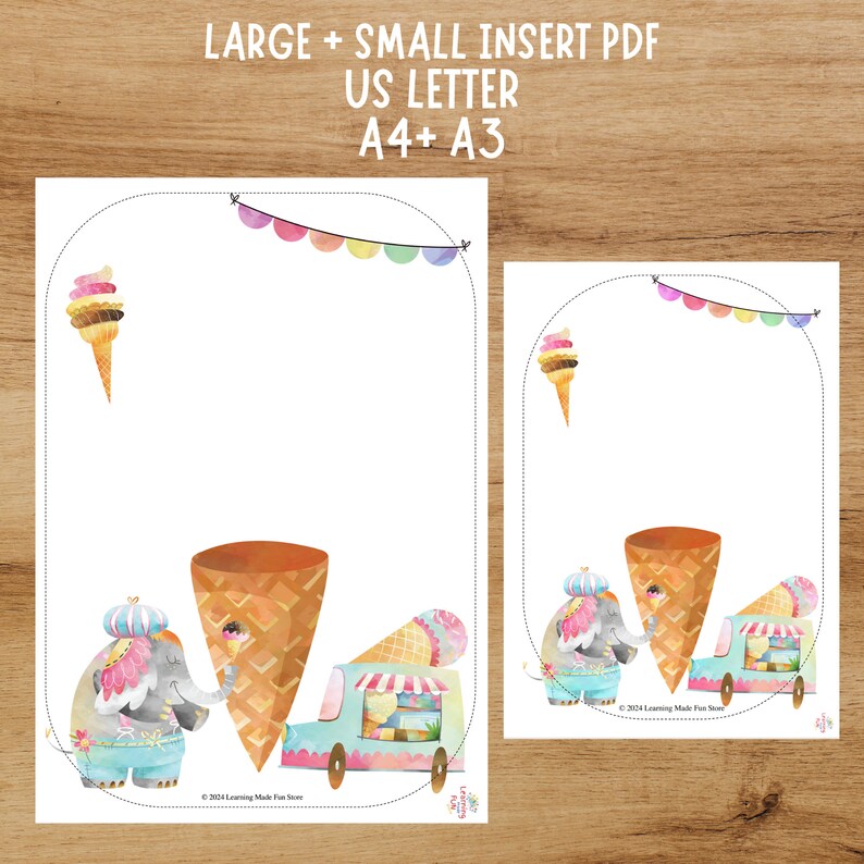 Ice Cream Recipe Flisat Insert, Preschool Pretend Play (printable) - Etsy
