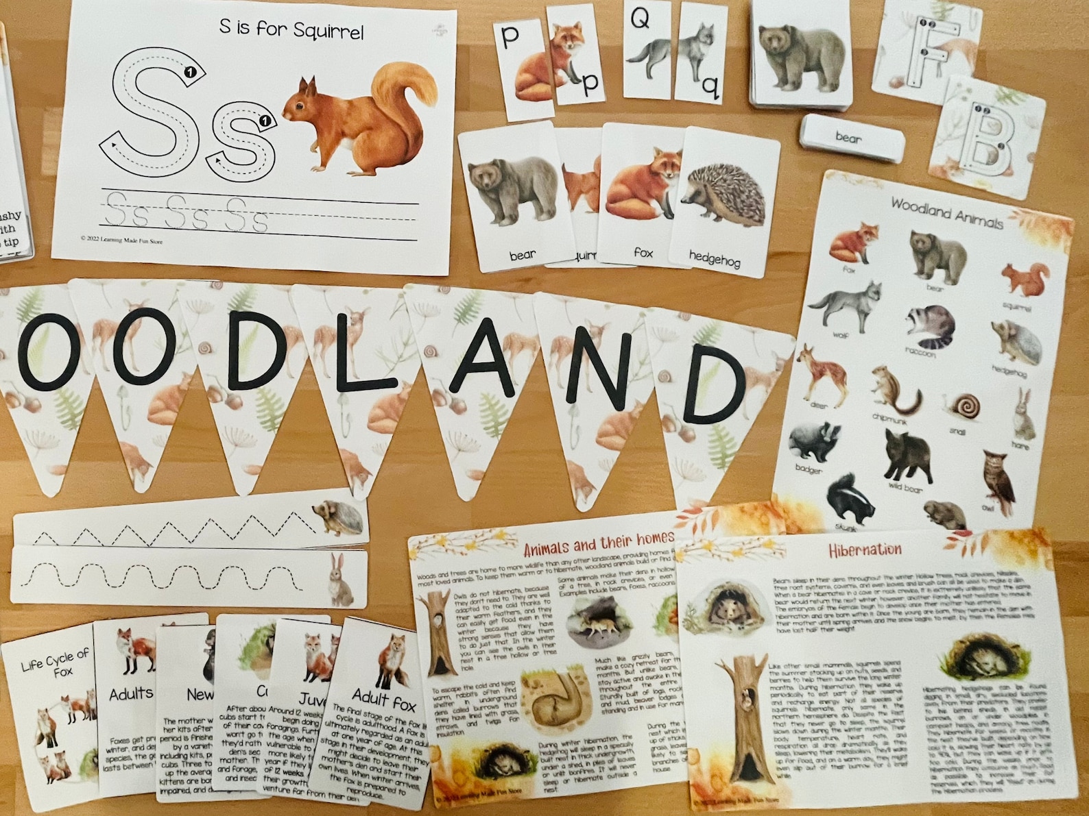 Woodland Unit Study, Forest Animals Printable (PDF) - Etsy
