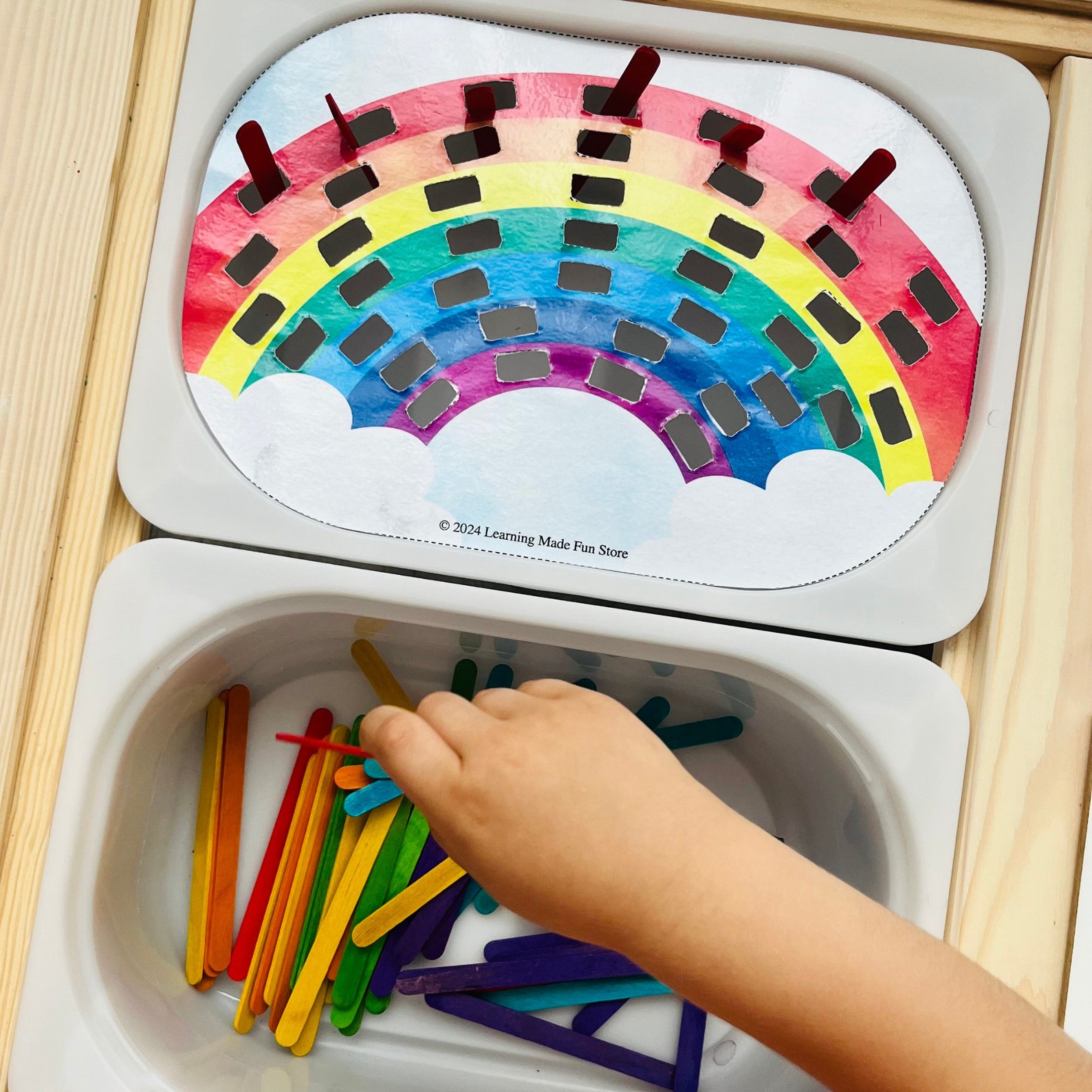 Popsicle Sticks Color Sorting Printable, Flisat Insert (digital ...