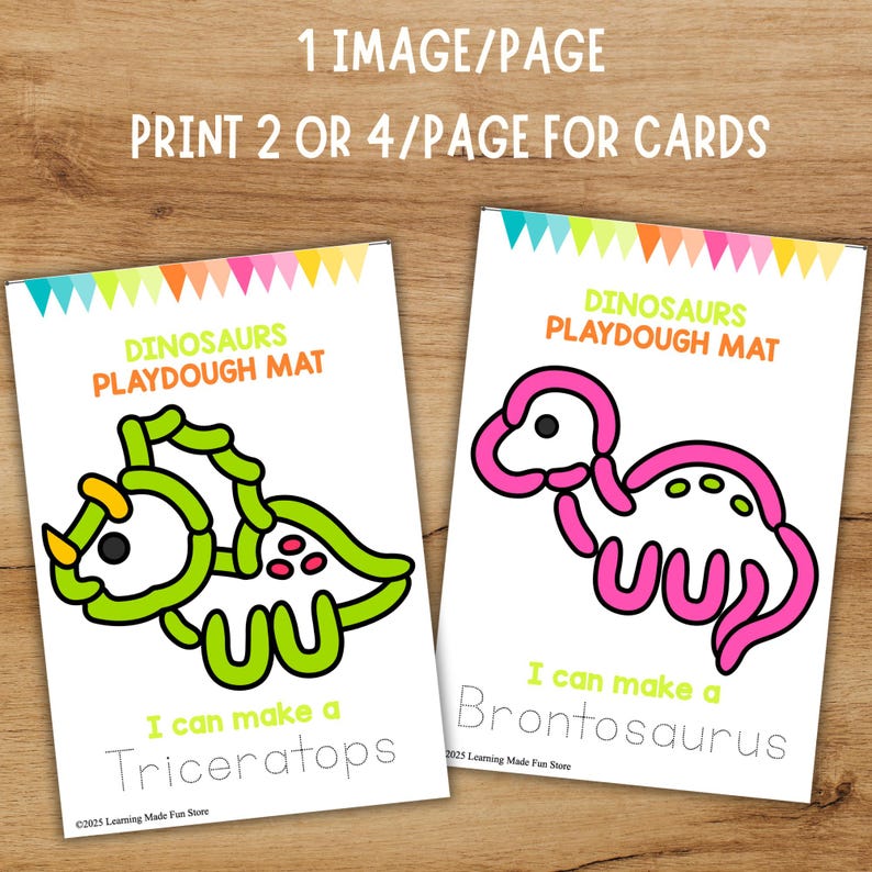 Dinosaur Playdough Mats Printable | Fine Motor Activity Toddler ...