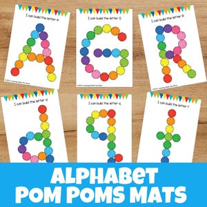 Alphabet Pom Pom Task Cards | Uppercase & Lowercase Letters Fine Motor ...