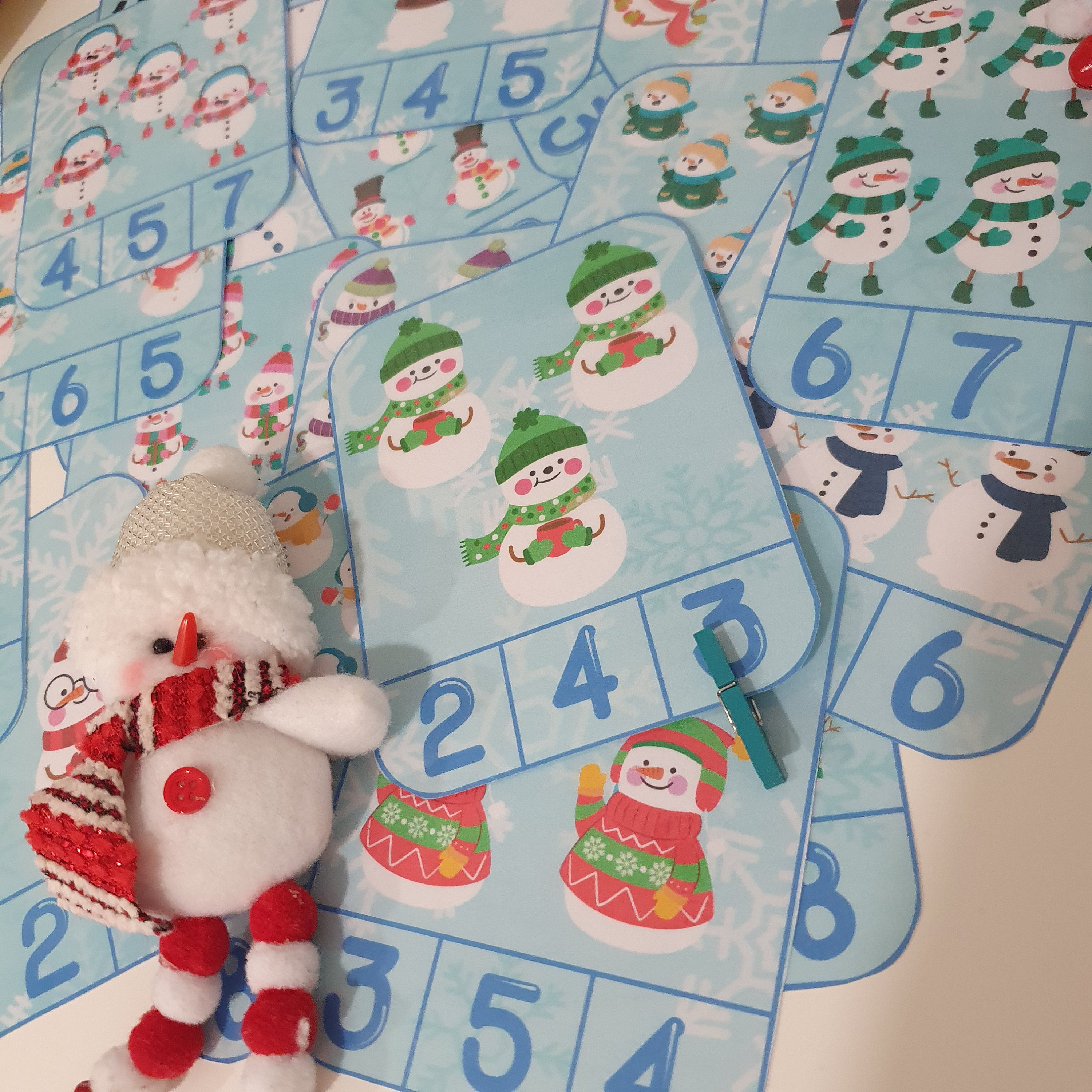 Winter Count Clip Cards Numbers 1-10 Count and Clip Activity | Etsy