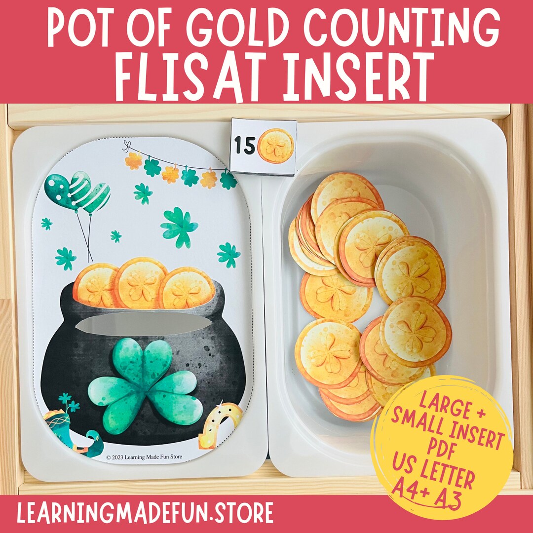 Pot of Gold Counting Flisat Insert, Patrick Count Activity, Printable ...