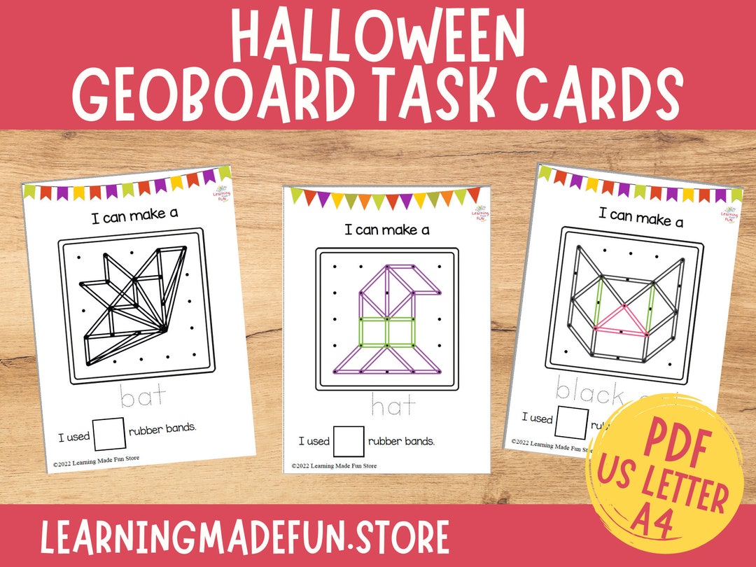 Halloween Geoboard Task Cards: Fine Motor Skills Activity (PDF) - Etsy