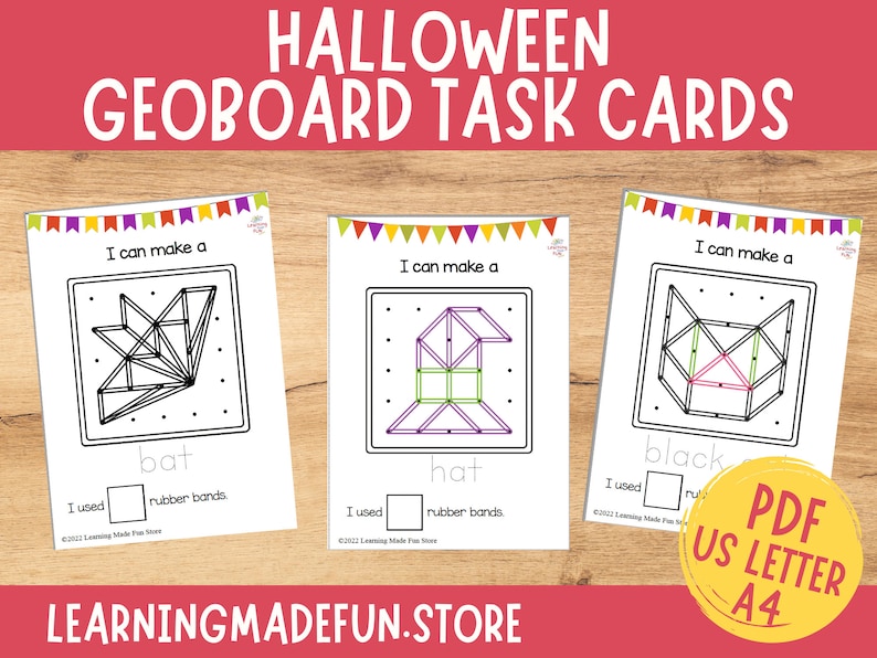 Halloween Geoboard Task Cards: Fine Motor Skills Activity (PDF) - Etsy