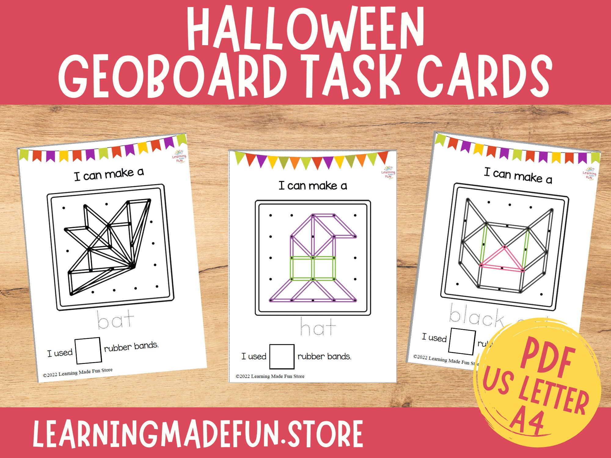 Halloween Geoboard Task Cards: Fine Motor Skills Activity (PDF) - Etsy