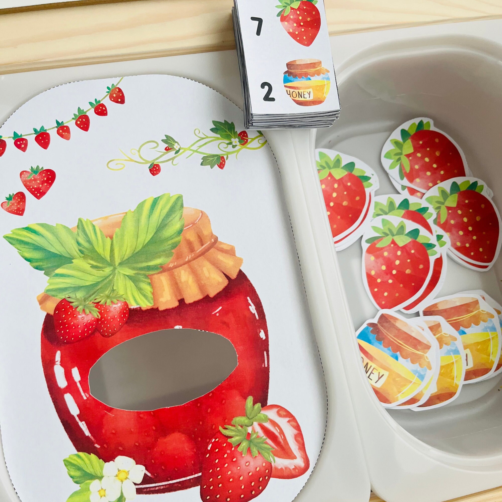 Strawberry Jam Flisat Insert, Counting Activity (printable) - Etsy