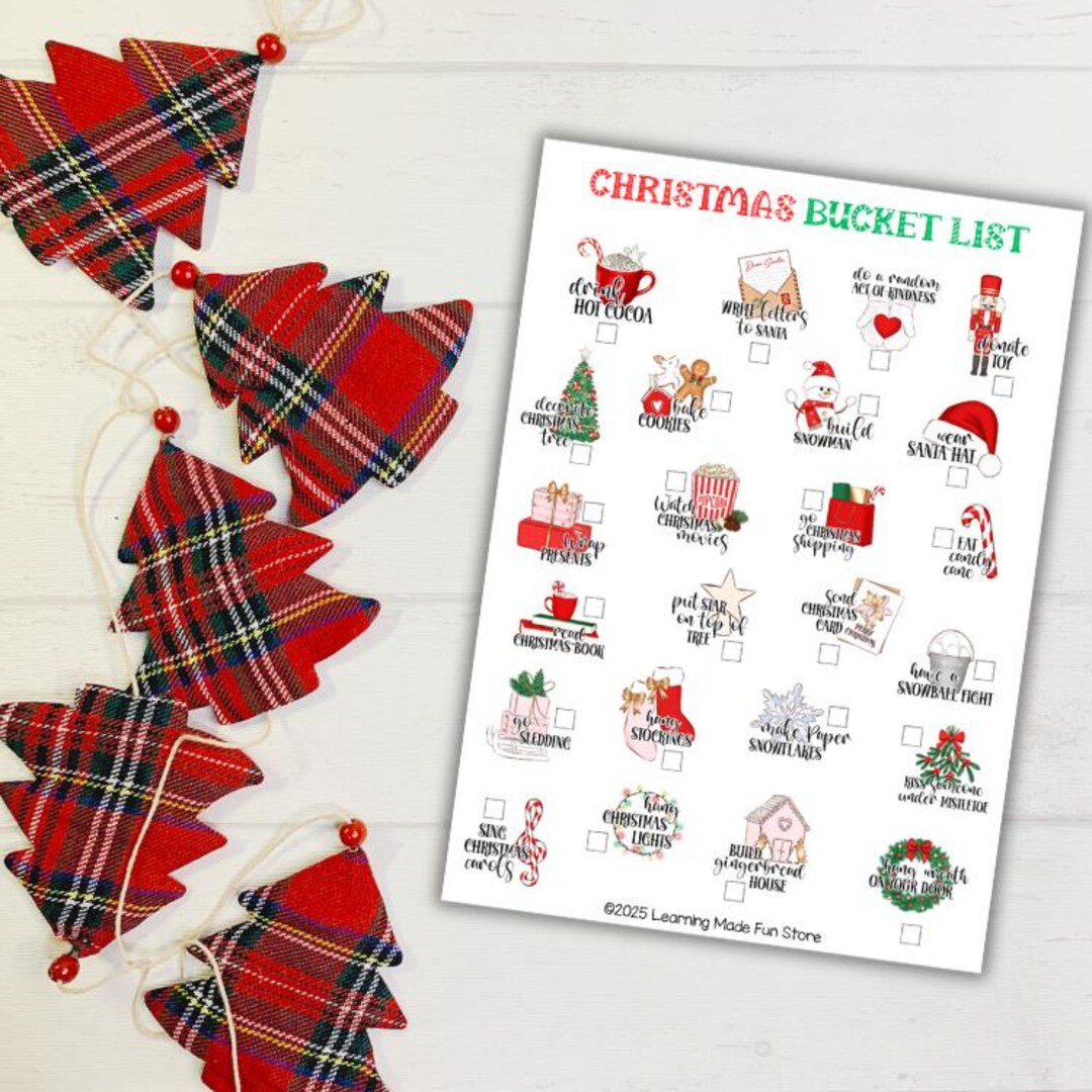 Christmas Bucket List for Kids Printable | Holiday Activity Checklist ...