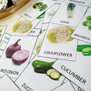 Real VEGETABLE Montessori Flashcards, Three-part Cards, Montessori ...