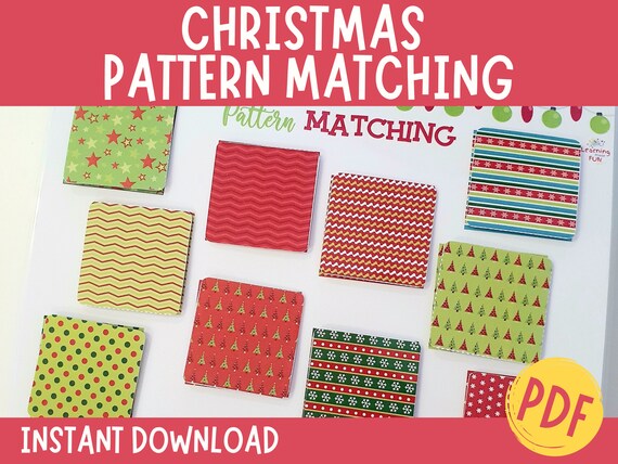 Christmas Pattern Matching Game for Kids Christmas Games | Etsy