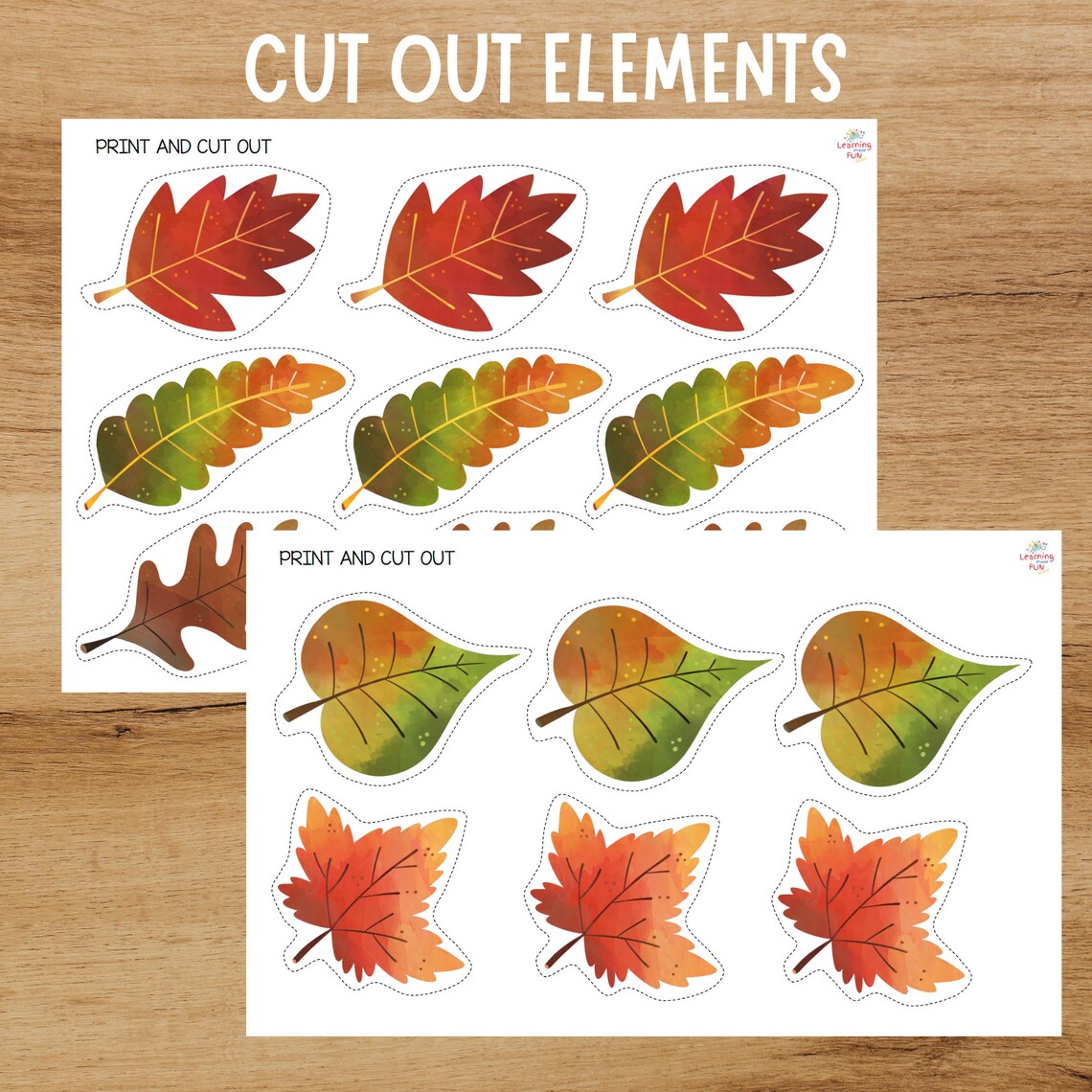 Fall Leaves Counting Flisat Insert, Preschool Printable (digital ...
