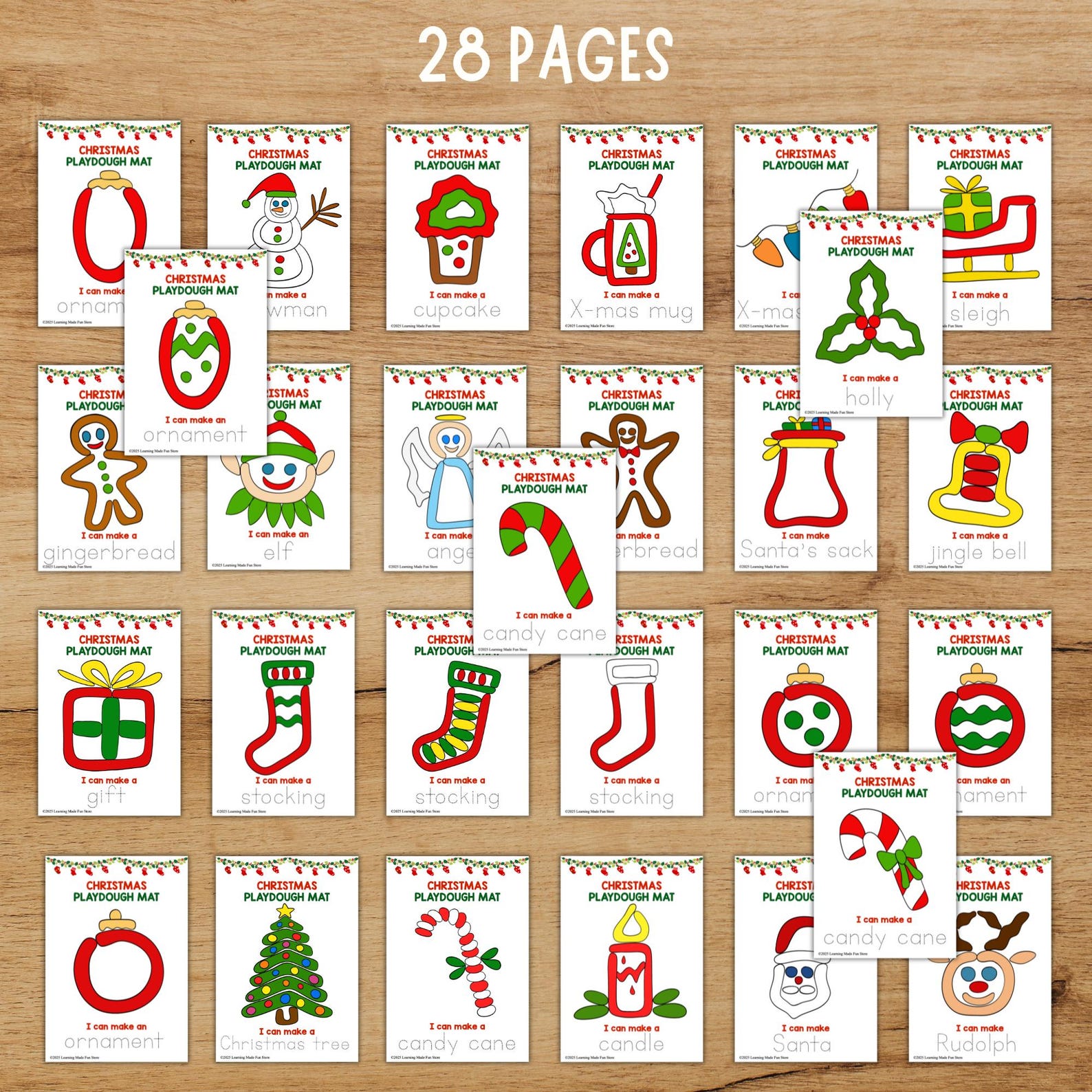 Christmas Playdough Mats | Holiday Fine Motor Skills (PDF) - Etsy