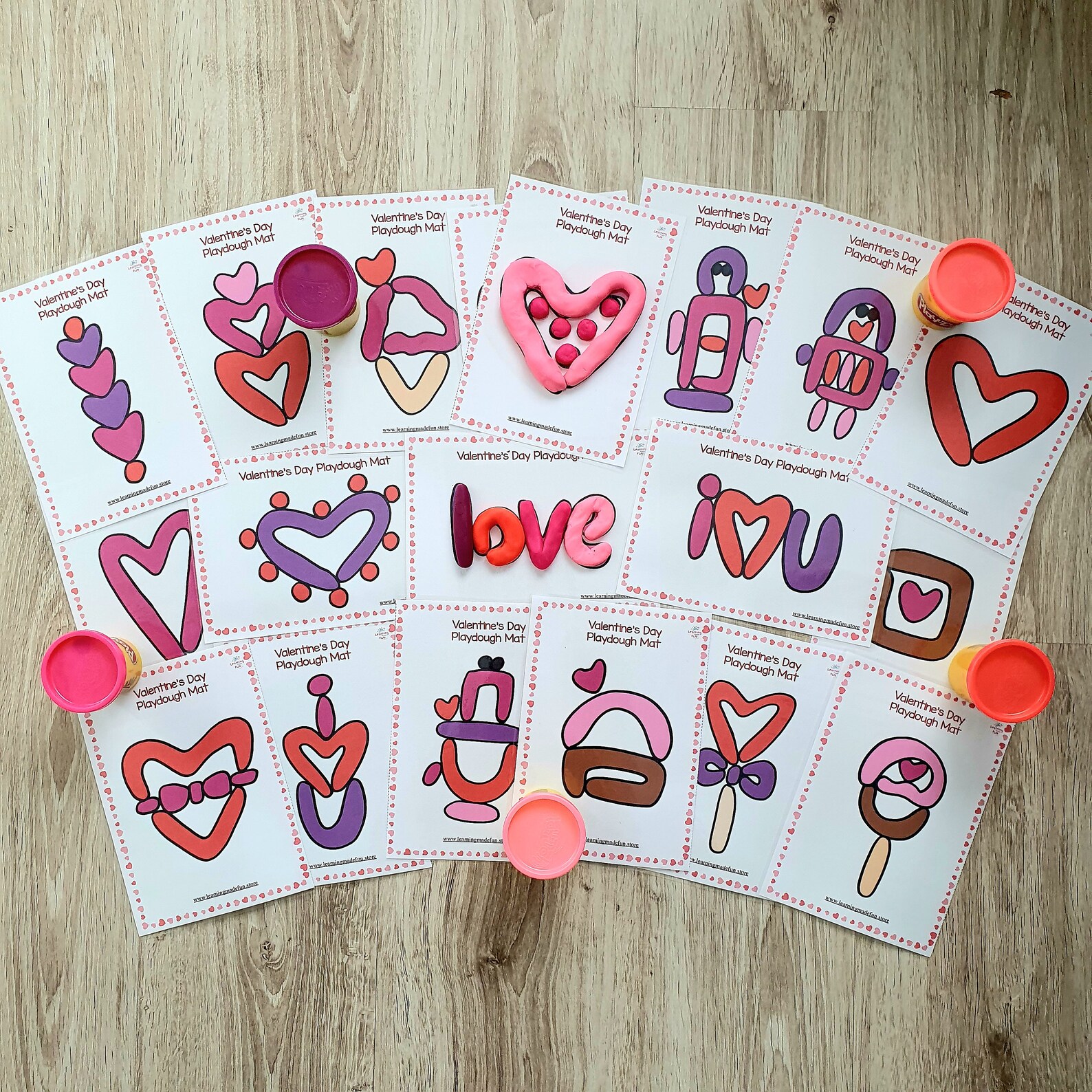 Valentine's Day Play Dough Mats: Fine Motor Skills Activity (PDF) - Etsy