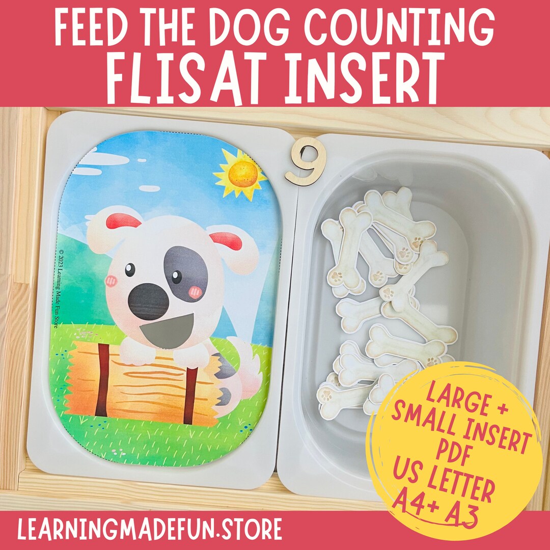 Feed the Dog Counting, Printable Flisat Insert, Trofast Insert ...