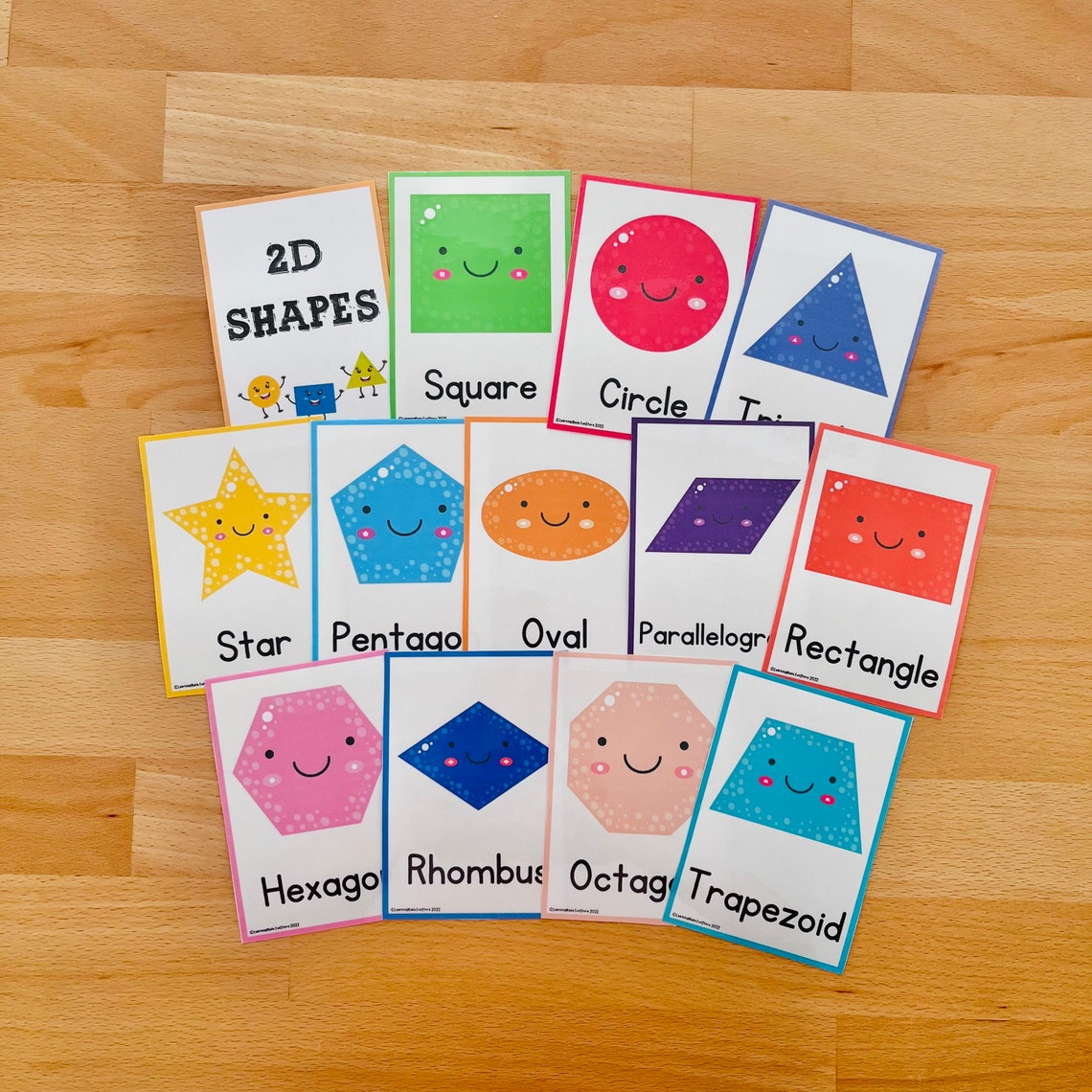 Editable 2D Shapes Flashcards: Printable Learning Cards (PDF) - Etsy