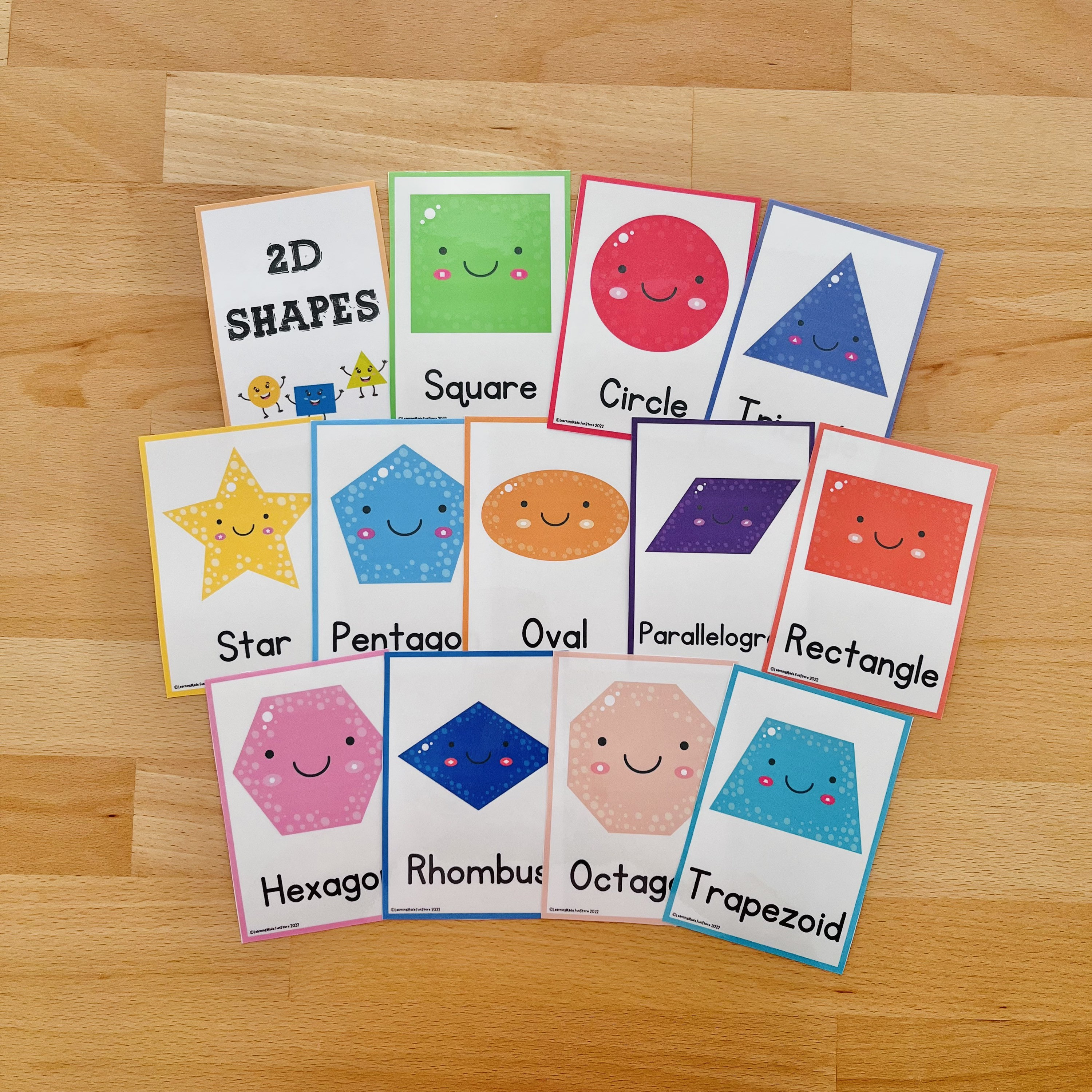 EDITABLE Shapes Flashcards Shapes for Preschool 2D Shapes - Etsy Australia