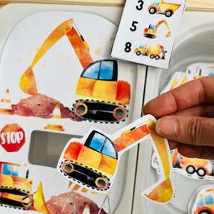 Construction Vehicles Counting to 10, Printable Flisat Insert, Trofast ...