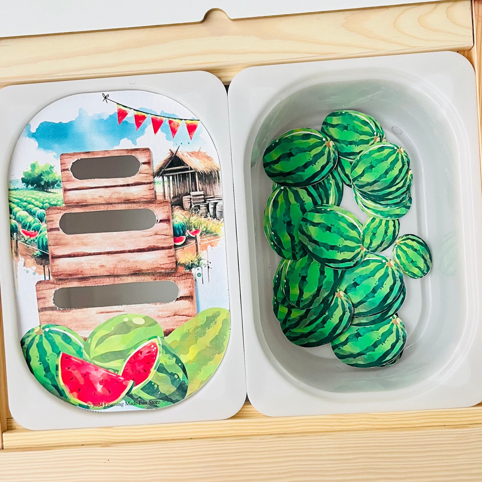 Watermelon Size Sorting, Printable Flisat Insert, Trofast Insert ...