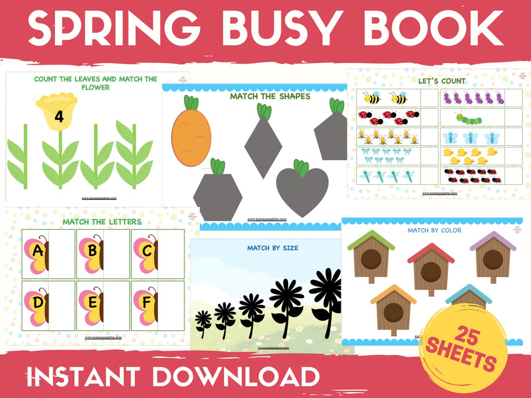 Spring Busy Book, Busy Book Toddler, Preschool Busy Book, Learning ...