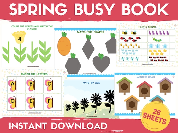 Spring Busy Book Busy Book Toddler Preschool Busy Book - Etsy