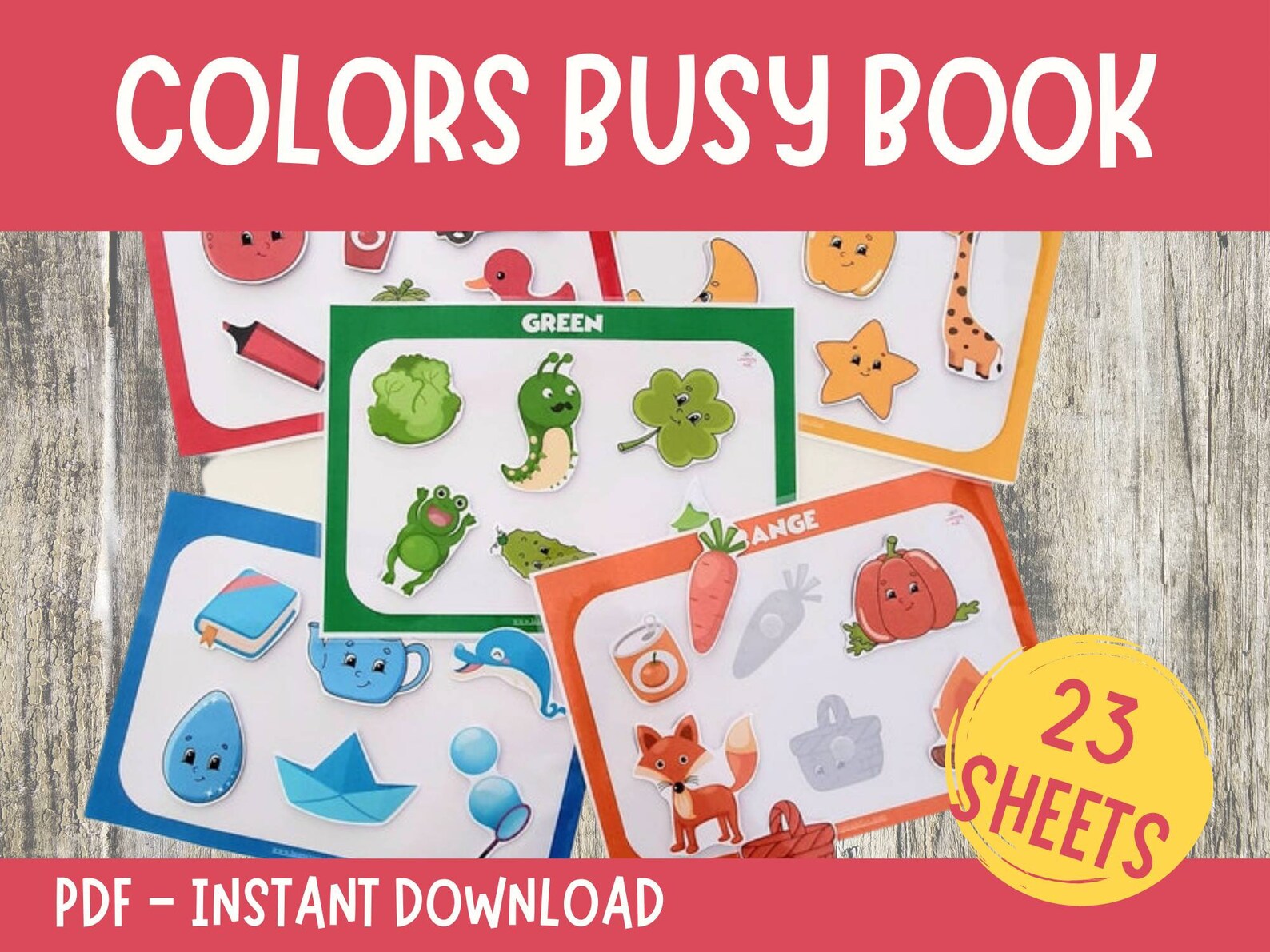 Colors Busy Book: Matching Activities for Toddlers (digital Download ...