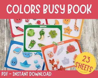 Color Sorting Busy Book Personalized Toddler Busy Binder Printable ...