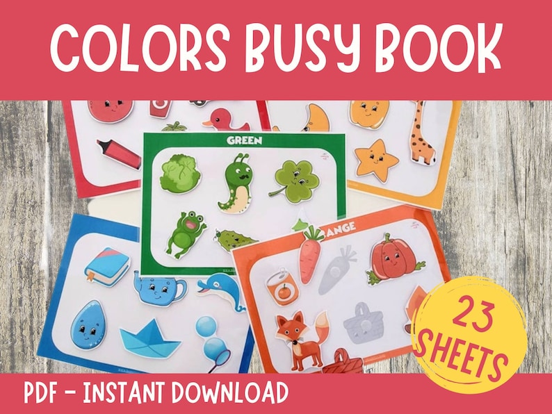 Colors Busy Book: Matching Activities for Toddlers (digital Download ...