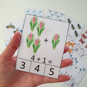 Spring Math Activities, Montessori Flashcards, Addition Activity ...