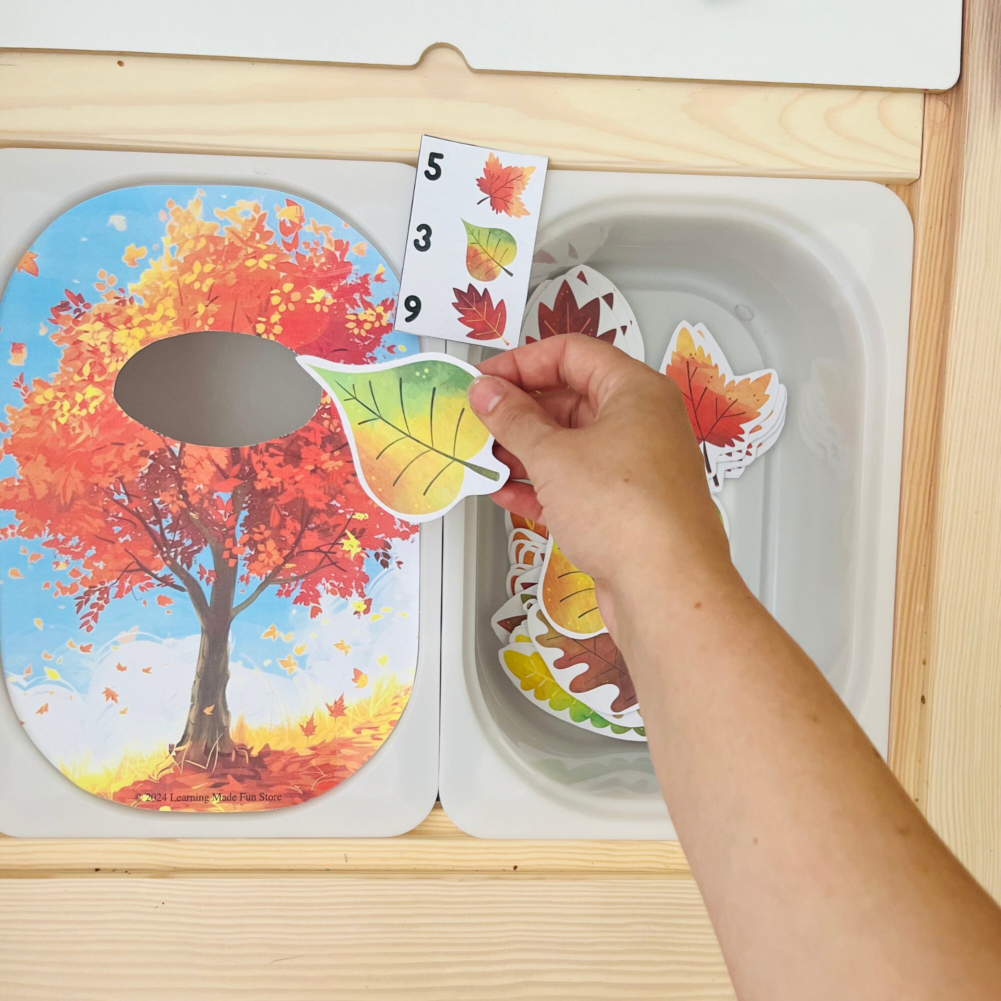 Fall Leaves Counting Flisat Insert, Preschool Printable (digital ...